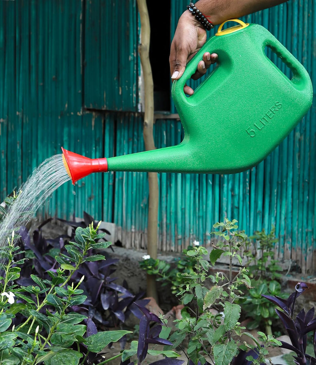 Klassic Watering Can (5L) | Plastic Green Water Can with Sprayer for P ...